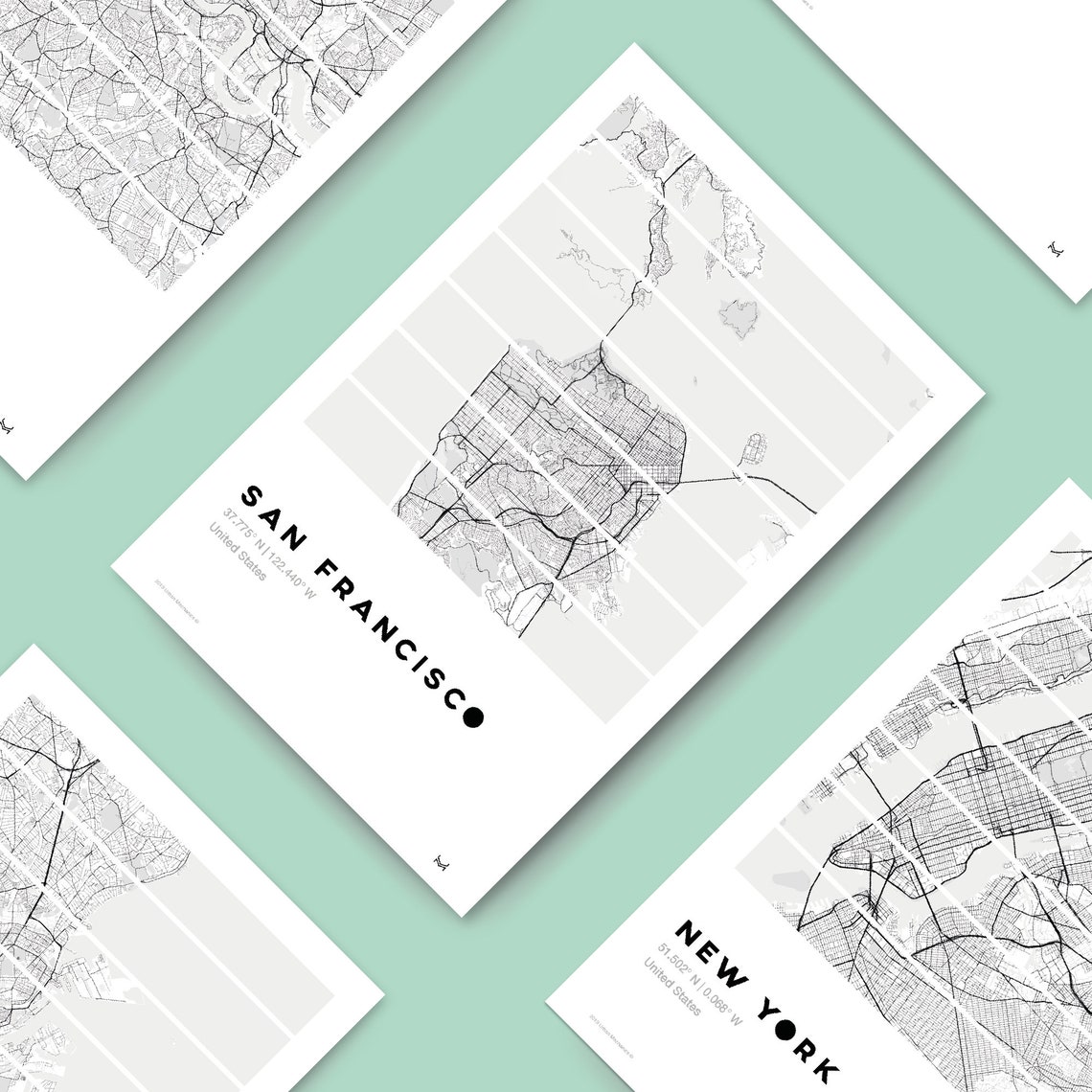 Custom City Map Personalized Map Custom Street Map Travel Map Poster ...