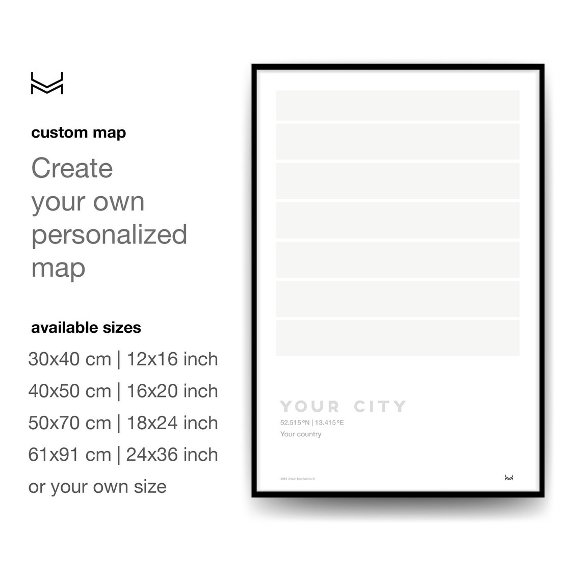 Custom City Map Personalized Map Custom Street Map Travel Map Poster ...