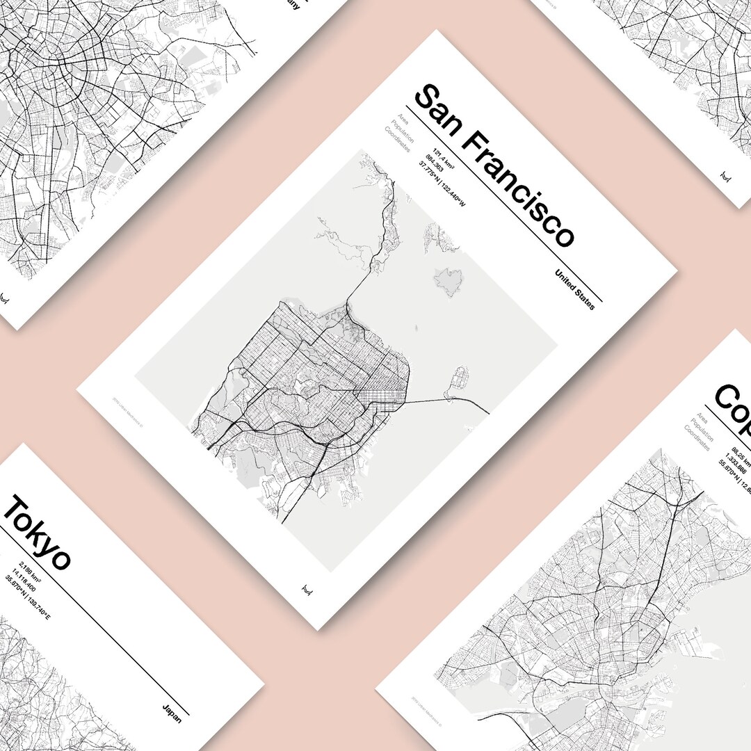 Custom City Map Personalized Map Custom Street Map Travel Map Poster ...