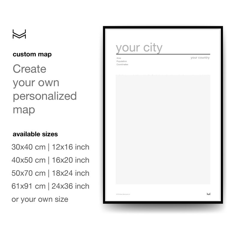Custom City Map Personalized Map Custom Street Map - Etsy