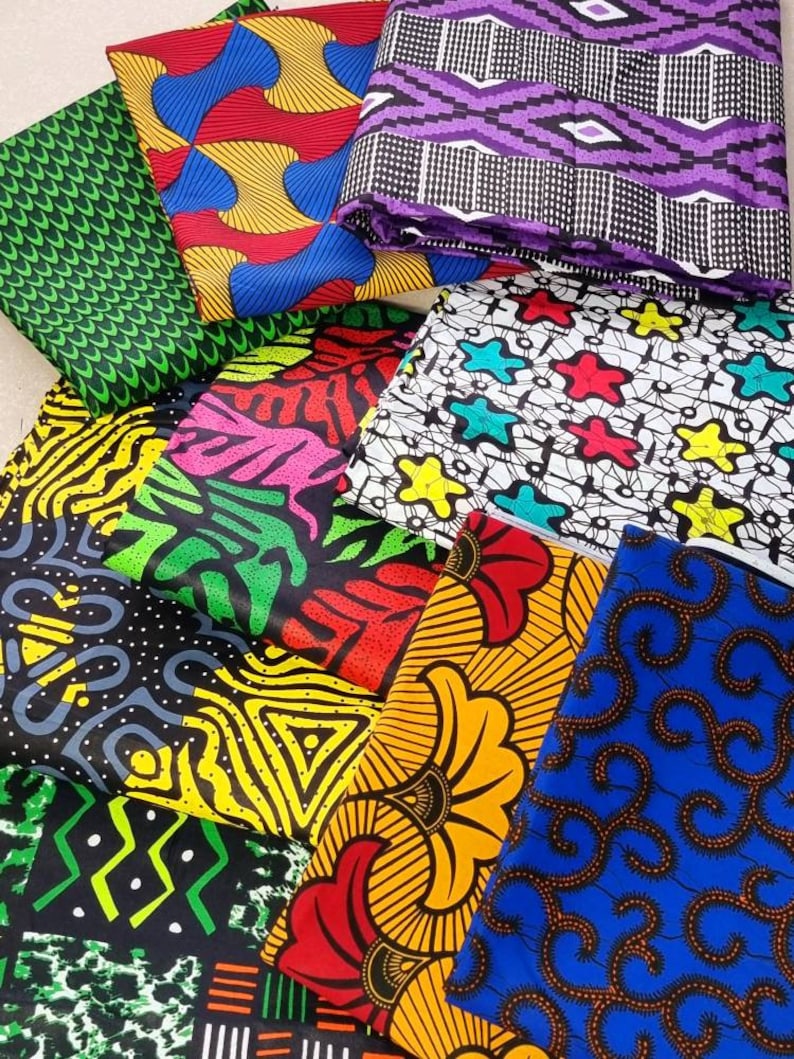 African Fabric Fat Quarter Bundle, Arts and Crafts Making, Ankara ...