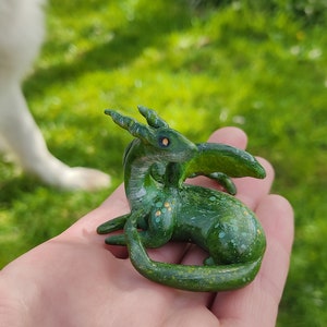 Small Green Dragon Decoration Lying Down - Etsy