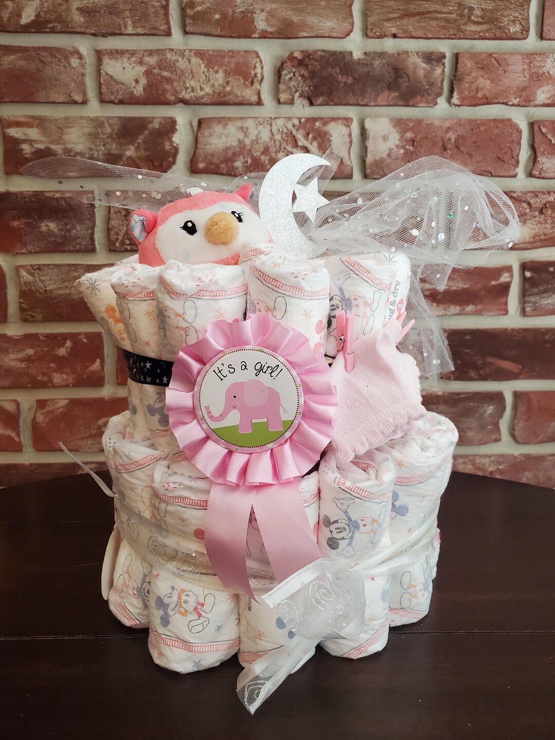It's a Boy/girl! Centerpiece - Diaper Cake. Unique and Handmade - Two ...