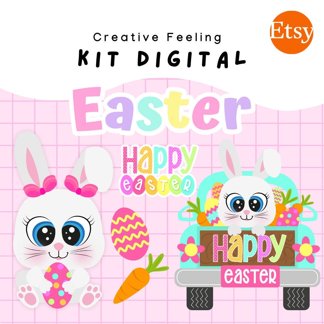 Easter Clip art, Pascuas Clipart, Bunny Clipart PNG, JPG File Bundle ...