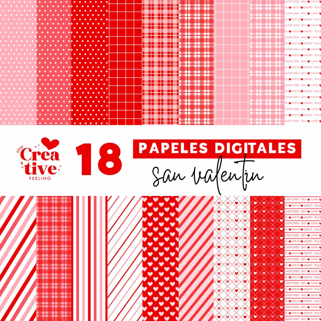Clip Digital Papers for Valentine's Day, Love Digital Papers, Valentine ...