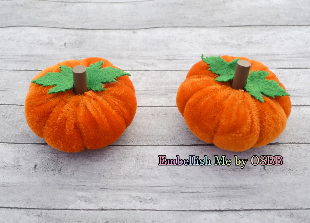 Velvet Pumpkin Hair Clips, Piggy Set, Halloween, Thanksgiving Hairclips ...