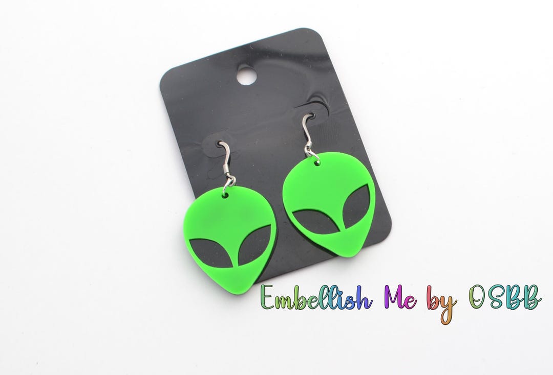 Alien Head Earrings, Alien Lovers, Dangle Earrings - Etsy