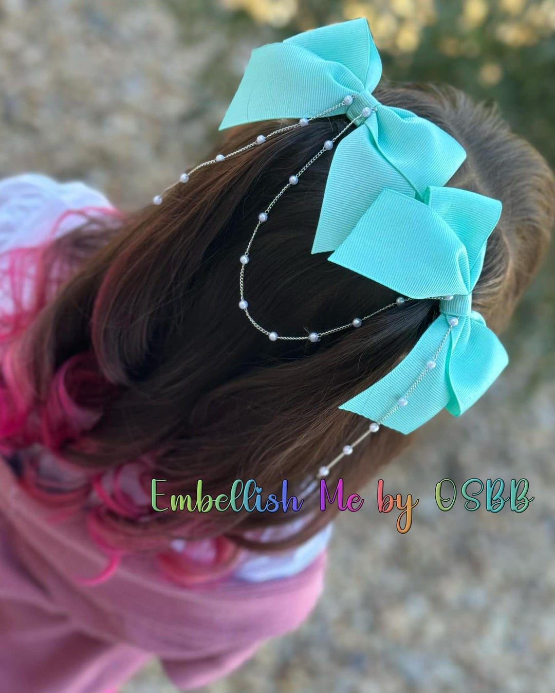Coquette Luxe Satin Bow With Pearl Embellishment Hair Bow Tail Hair-bow ...