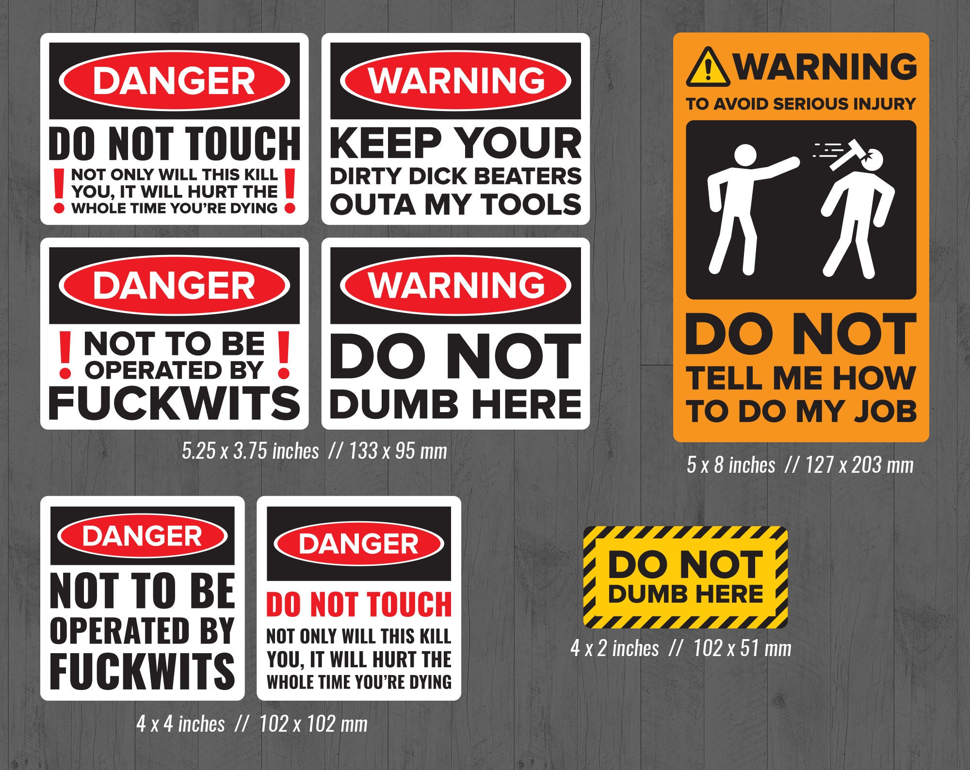 Do Not Touch Danger Sticker // Danger Sticker Pack // Assorted Pack of ...