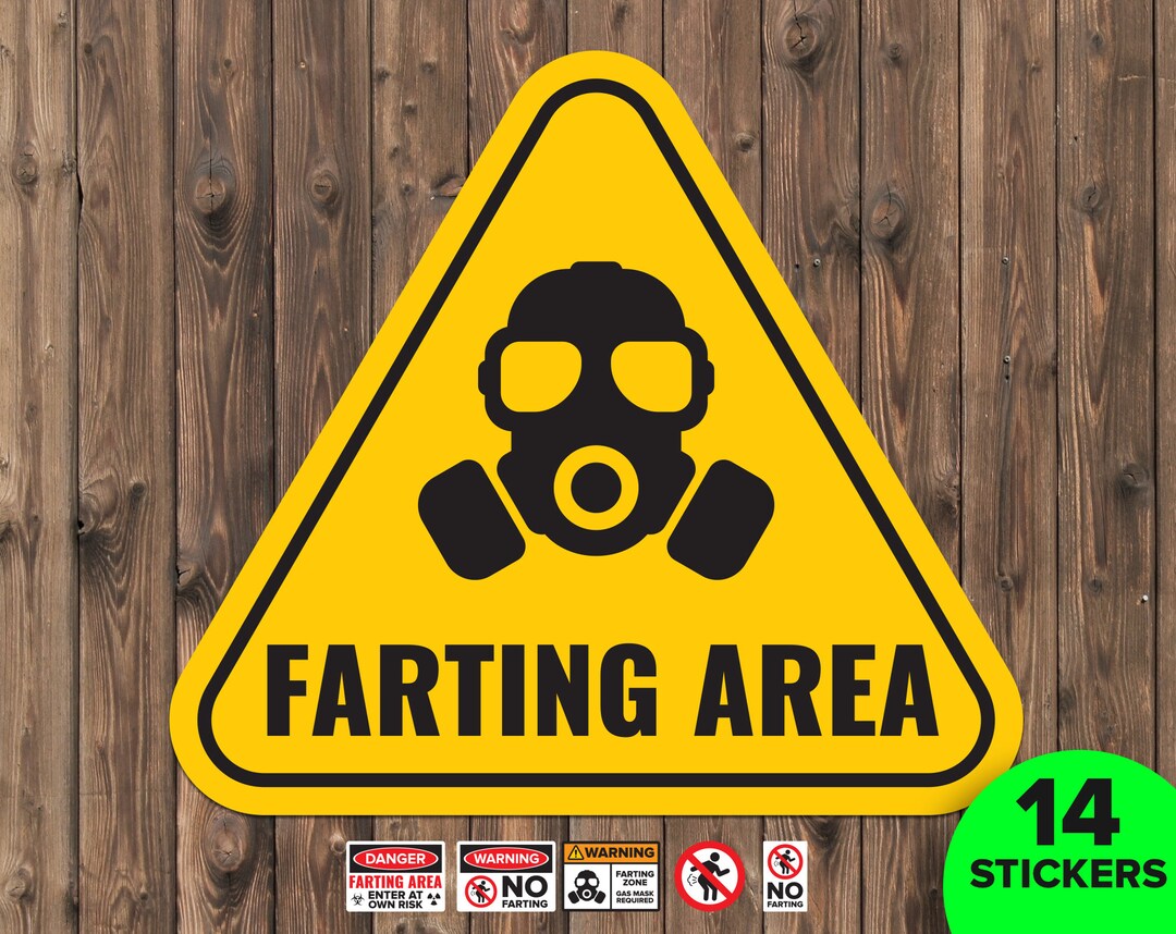 Farting Area Sticker // Farting Sticker Pack // Assorted Pack of 14 ...