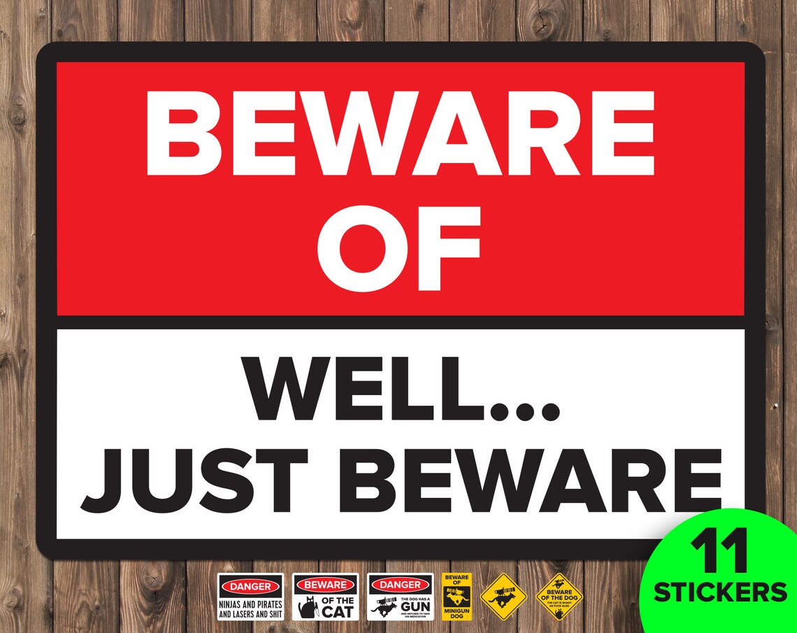 Beware of Well... Just Beware Sticker // Beware Sticker Pack ...