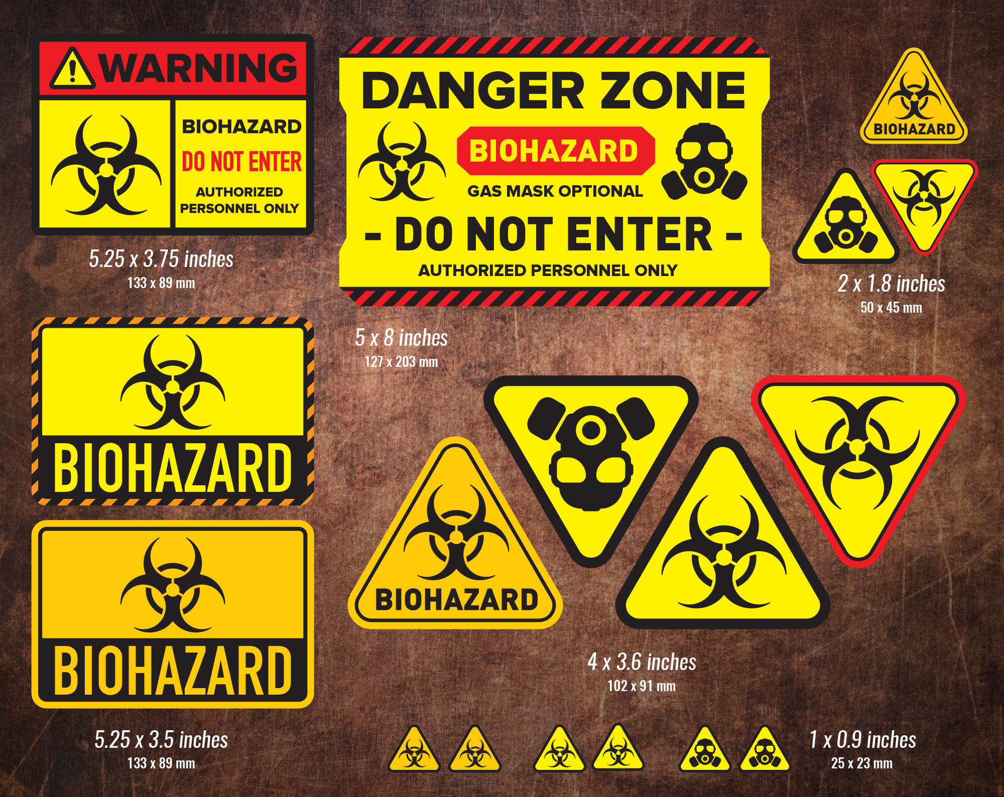 Biohazard Sticker // Biohazard Sticker Pack // Assorted Pack of 17 ...