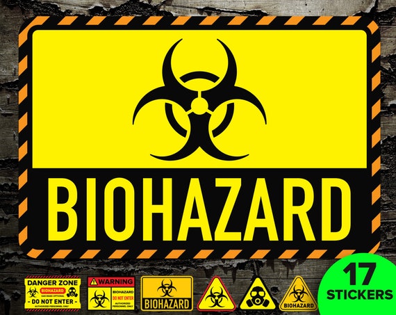 Biohazard Sticker // Biohazard Sticker Pack // Assorted Pack - Etsy