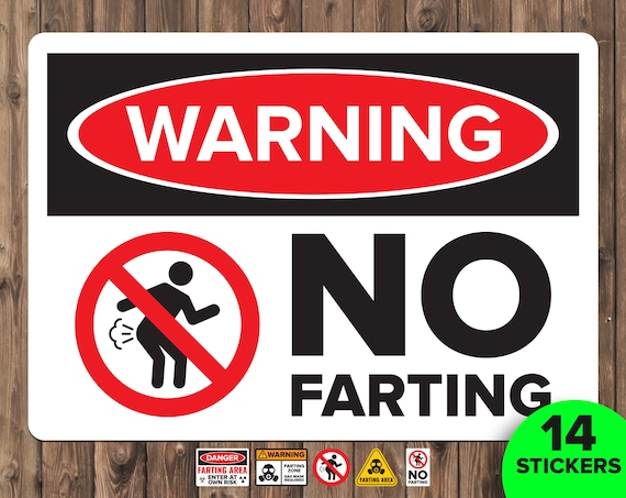 NO Farting Warning Sticker // Farting Sticker Pack // Assorted | Etsy