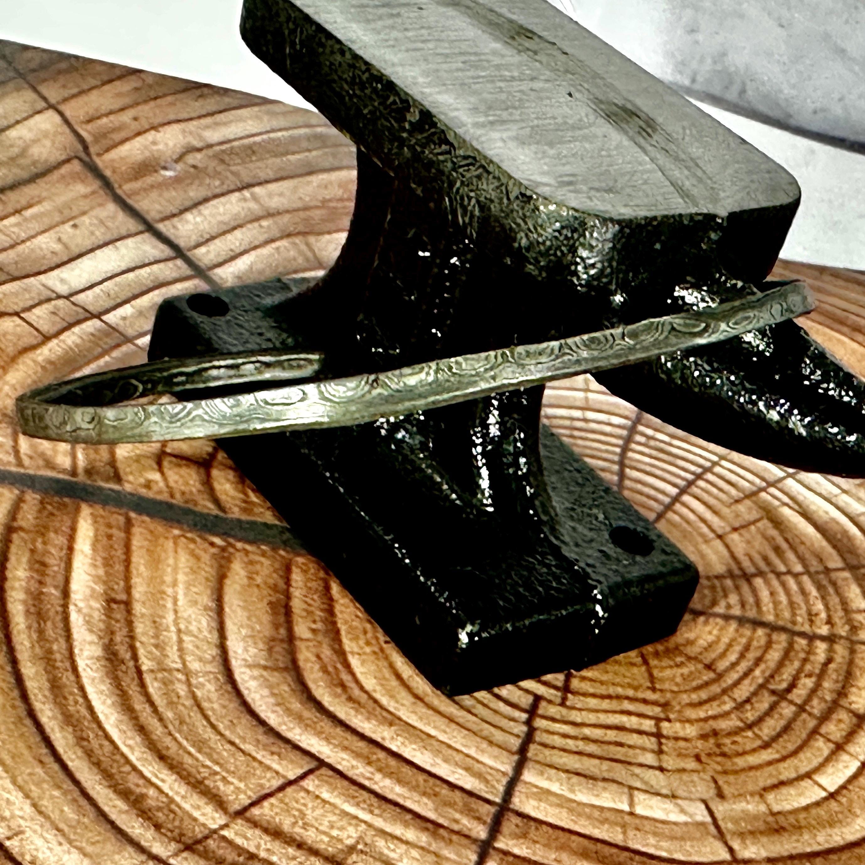 Damascus Steel Bracelet Made of Ladder Pattern Damascus. 7.5 Inches in ...