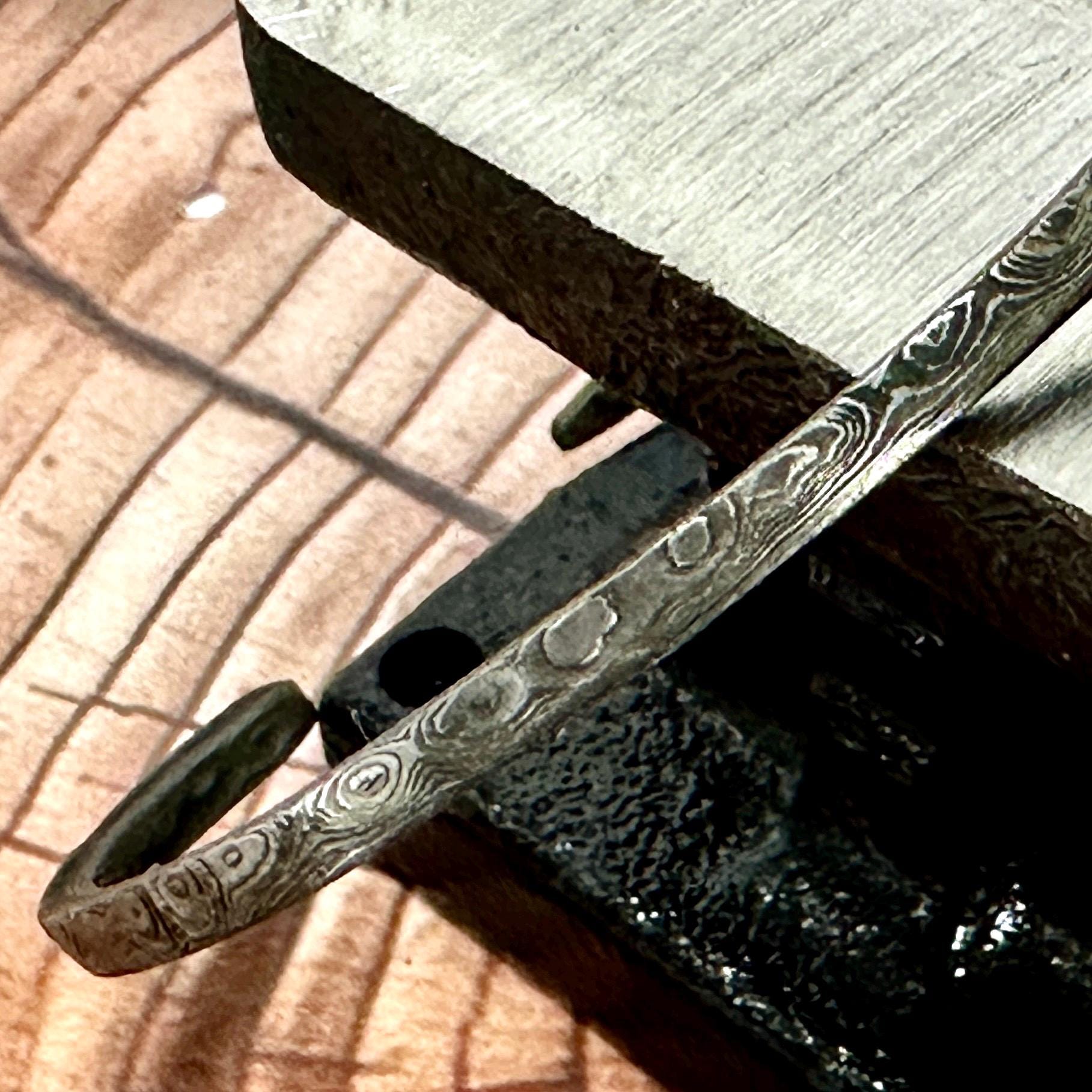 Damascus Steel Bracelet Made of Ladder Pattern Damascus. 7.5 Inches in ...