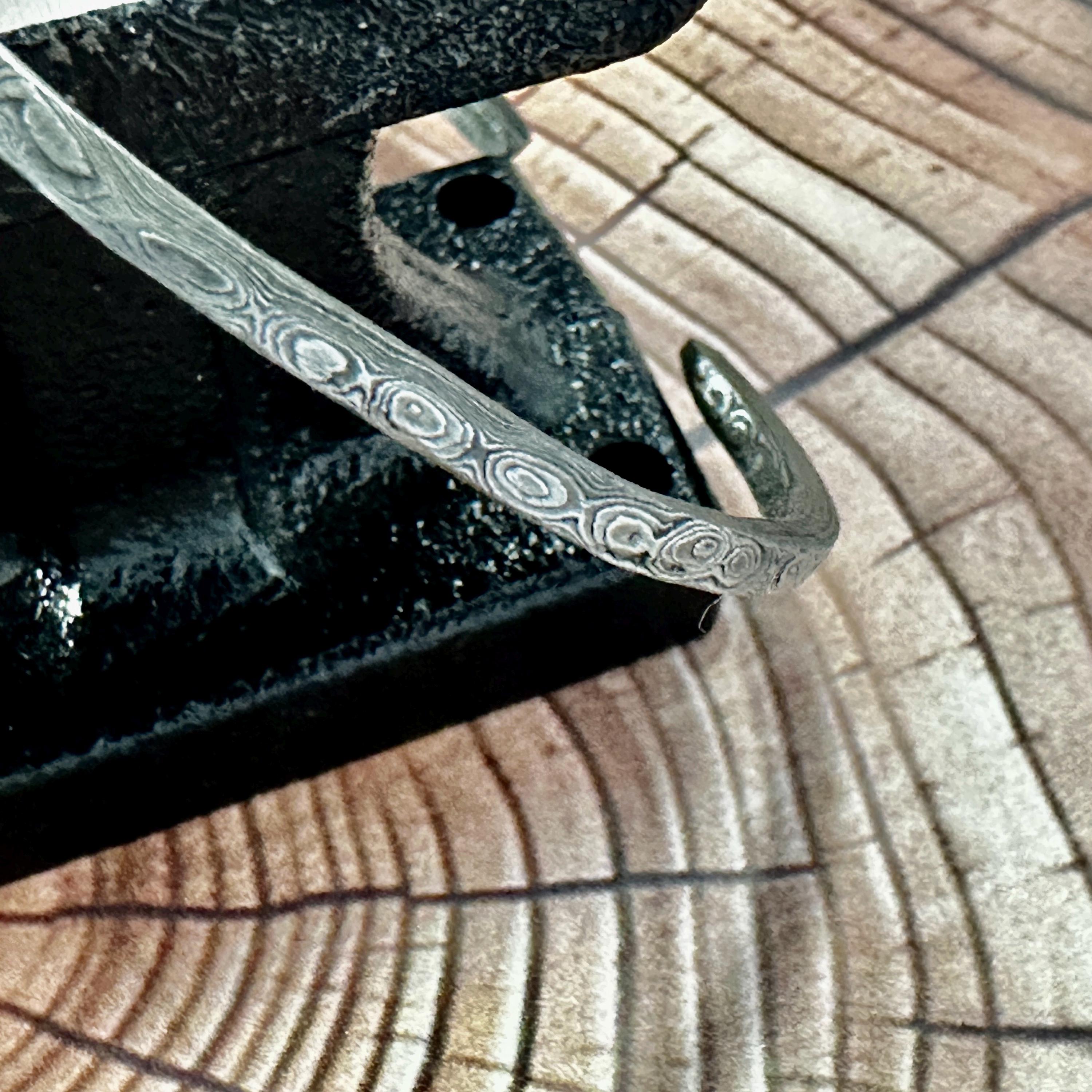 Damascus Steel Bracelet Made of Ladder Pattern Damascus. 7.5 Inches in ...