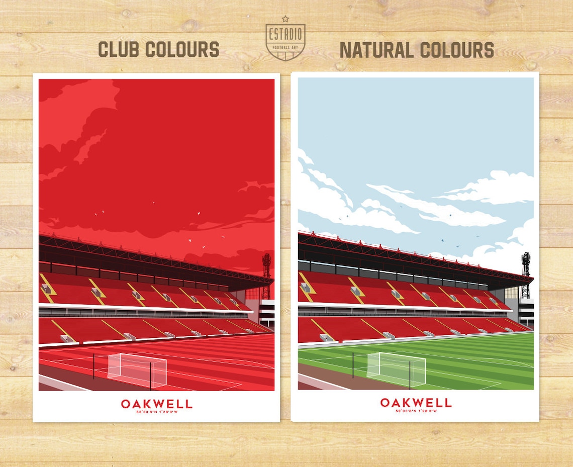 Barnsley Stadium Oakwell Print Poster Soccer Gift Art - Etsy
