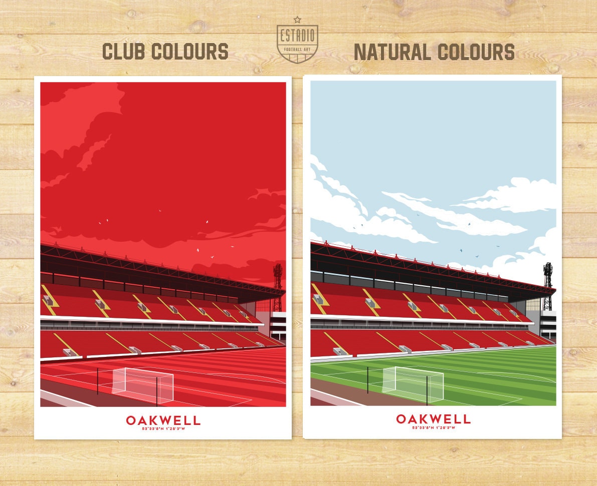 Barnsley Oakwell Stadium Art Print, Modern Football Poster - Etsy