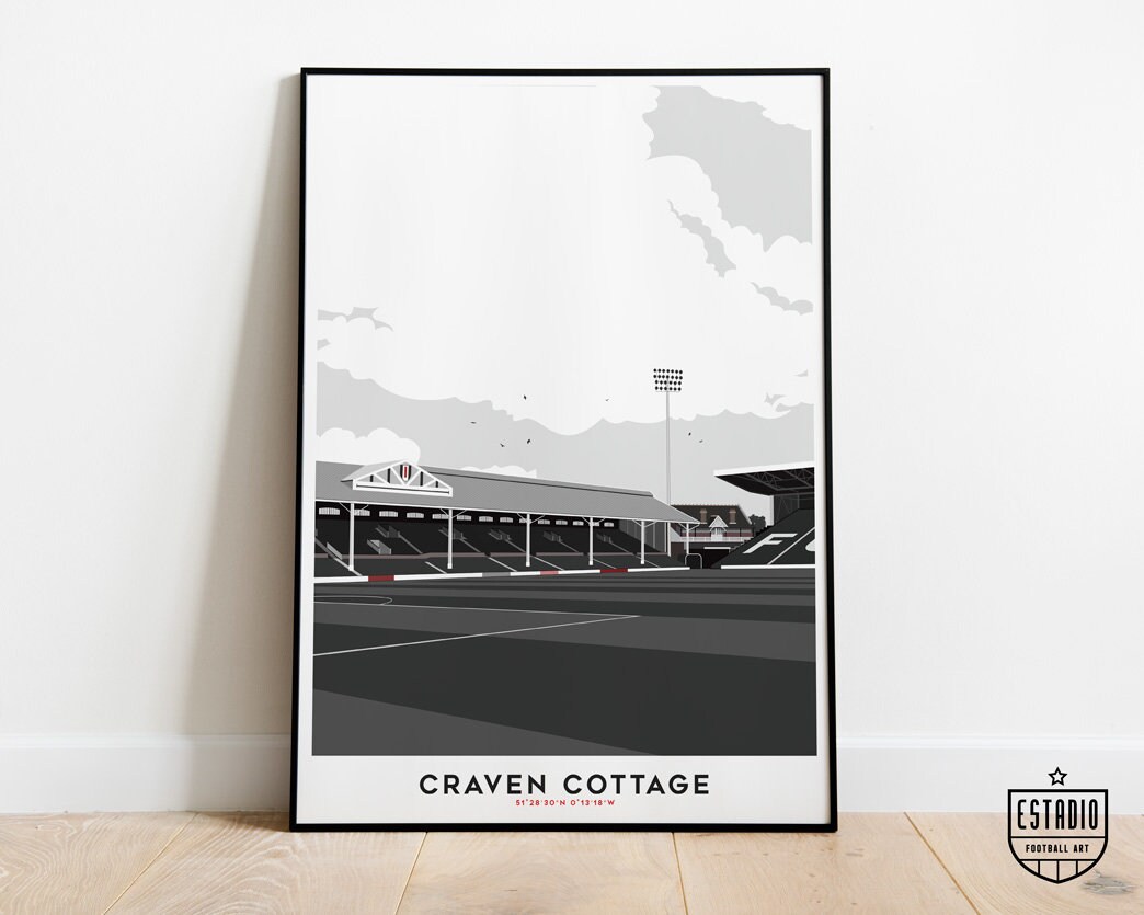 Fulham, Stadium, Print, Craven Cottage, Football, Poster, Soccer, Gift ...