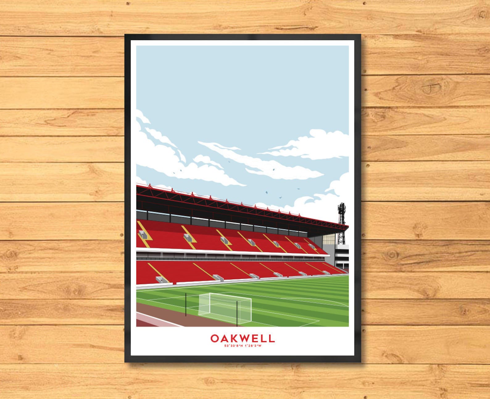Barnsley, Stadium, Oakwell, Print, Poster, Soccer, Gift, Art, Football ...