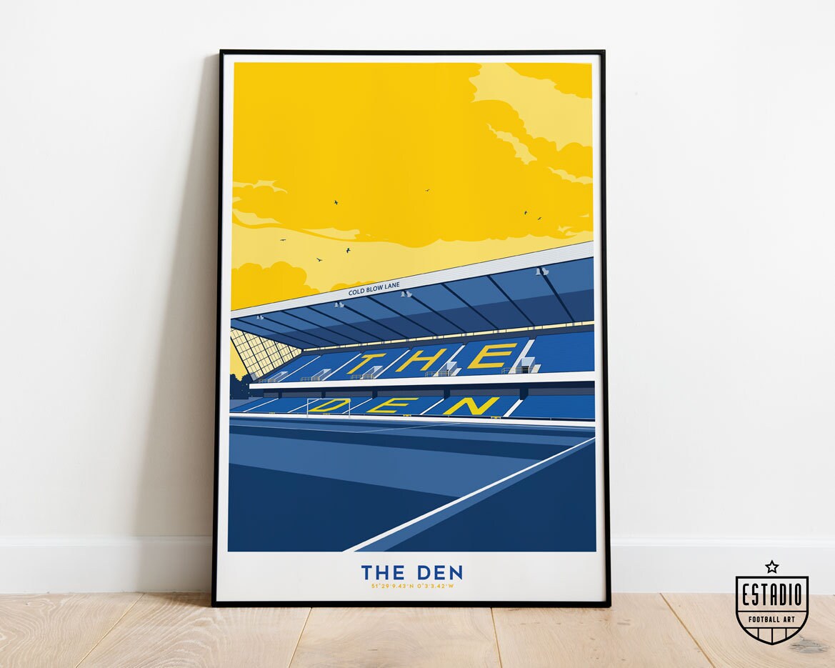 Millwall, Stadium, Print, the Den, Football, Poster, Soccer, Gift for ...