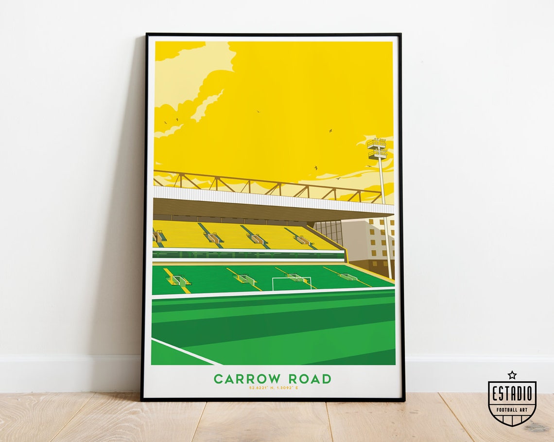 Norwich Carrow Road Stadium Print Poster Soccer Gift - Etsy