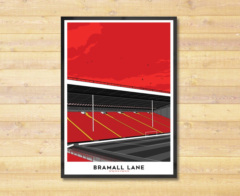 Bramall Lane Illustration Sheffield United Print Posters | Etsy