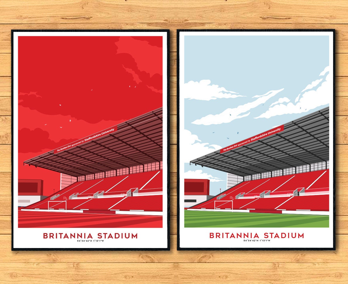 Stoke, Stadium, Print, Britannia, Ground, Football, Poster, Soccer ...