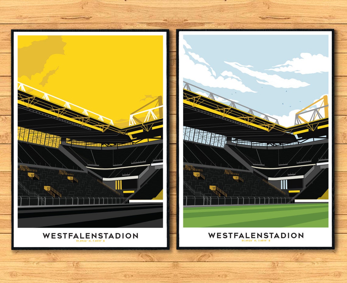 Dortmund Westfalenstadion Poster Stadium Football Posters | Etsy
