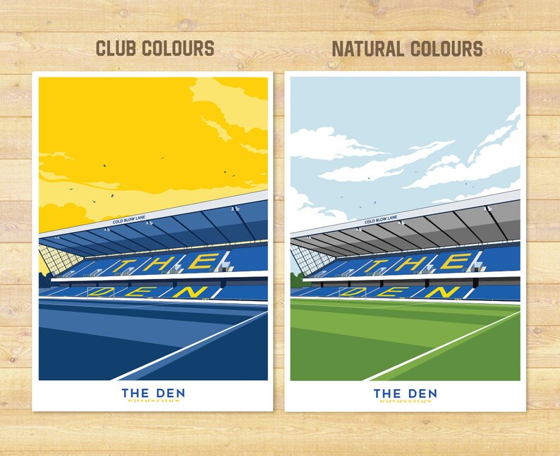 Millwall Stadium Print the Den Football Poster Soccer - Etsy