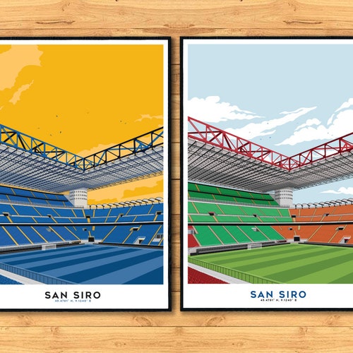 San Siro Stadium Print Inter Poster Milano Art Home - Etsy