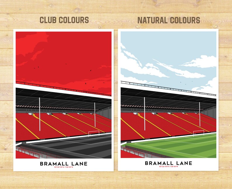 Bramall Lane Illustration Sheffield Print Posters - Etsy