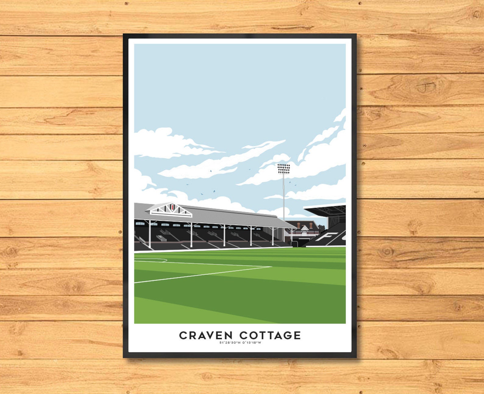 Fulham, Stadium, Print, Craven Cottage, Football, Poster, Soccer, Gift ...