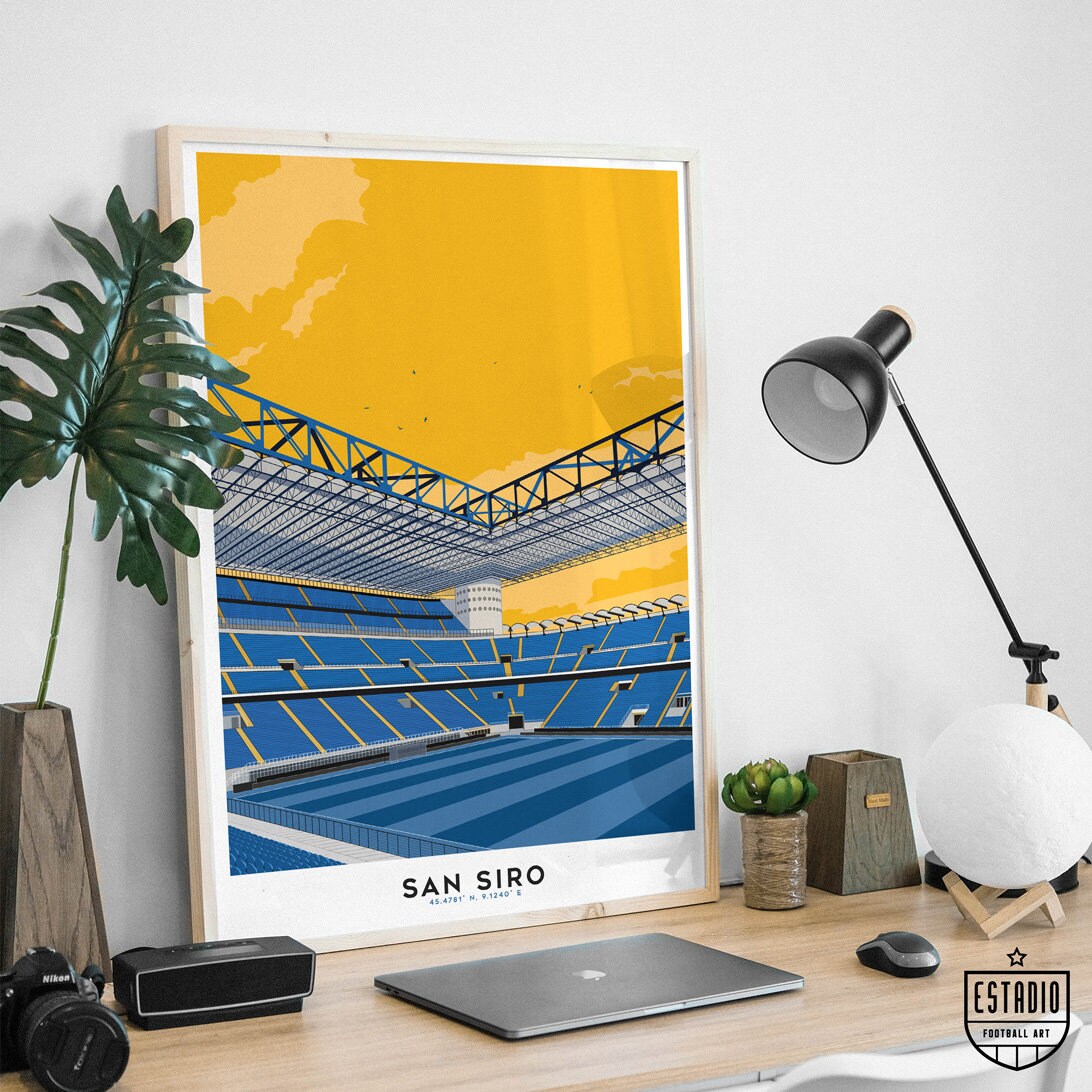 San Siro Stadium, Print, Inter, Poster, Milano, Art, Home Decor, Soccer ...