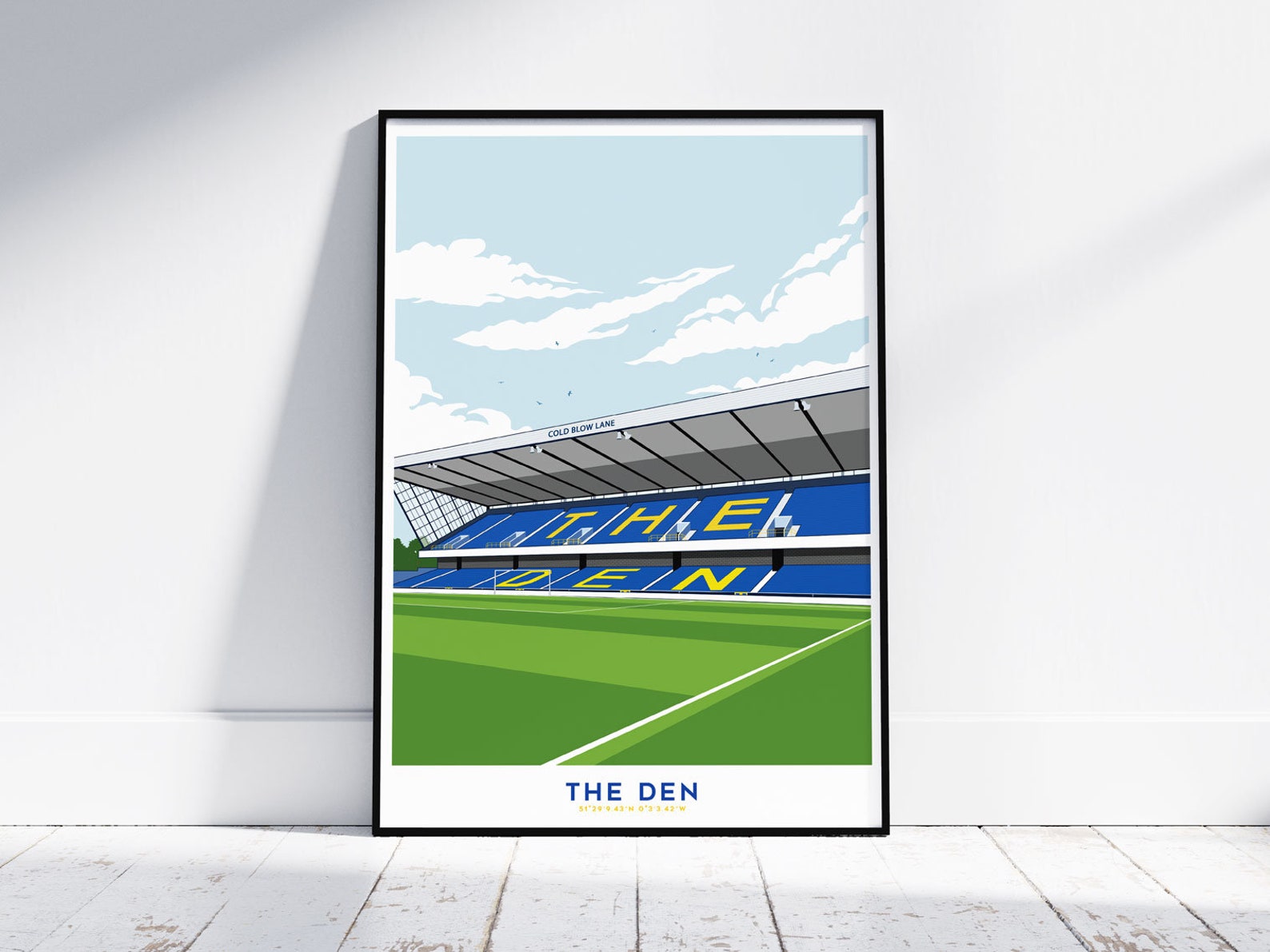 Millwall Stadium Print the Den Football Poster Soccer - Etsy