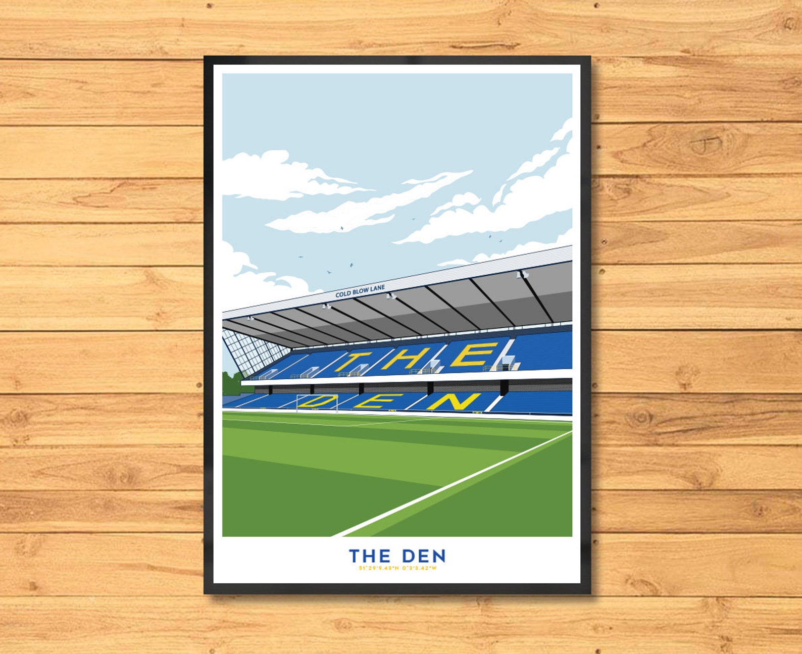 Millwall, Stadium, Print, the Den, Football, Poster, Soccer, Gift for ...