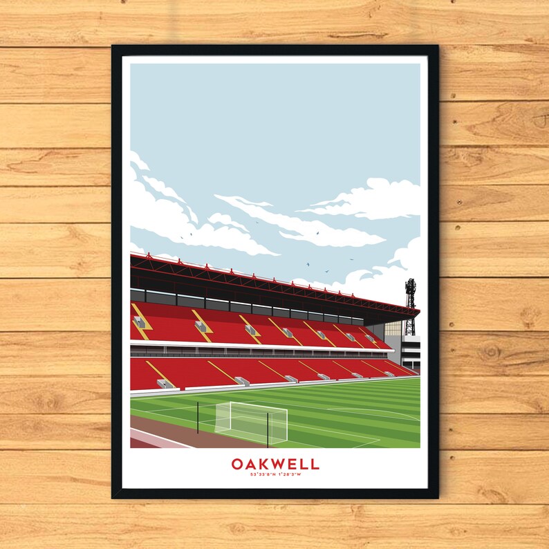 Barnsley Stadium Oakwell Print Poster Soccer Gift Art - Etsy