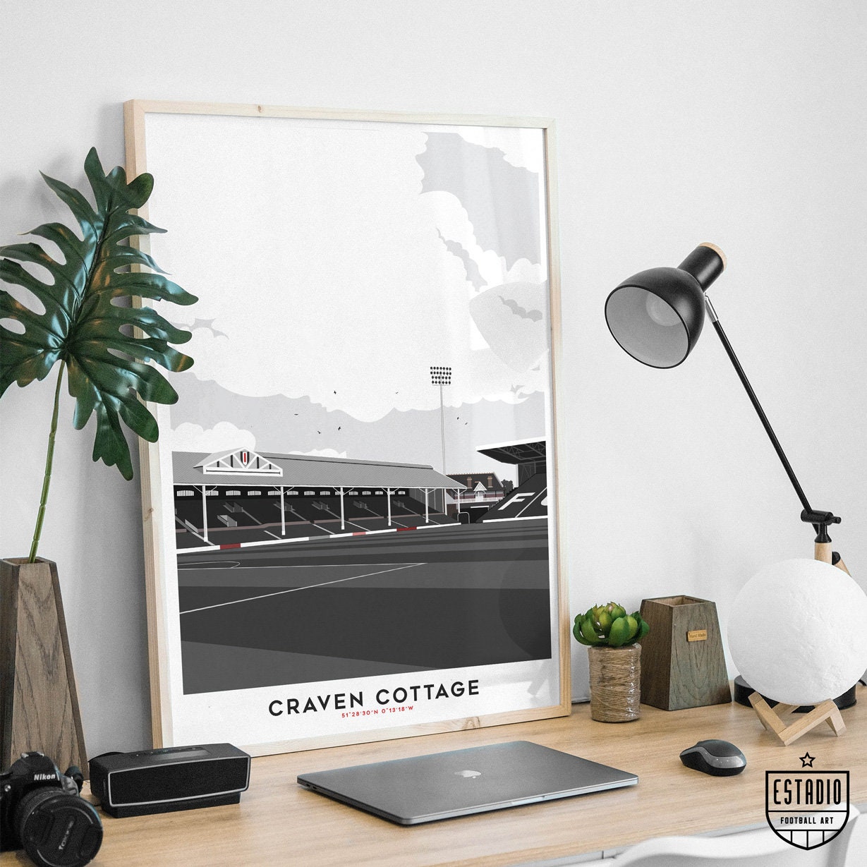 Fulham, Stadium, Print, Craven Cottage, Football, Poster, Soccer, Gift ...