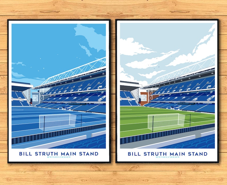 Glasgow Ranger, Stadium, Print, Football, Poster, Soccer, Gift, Art ...