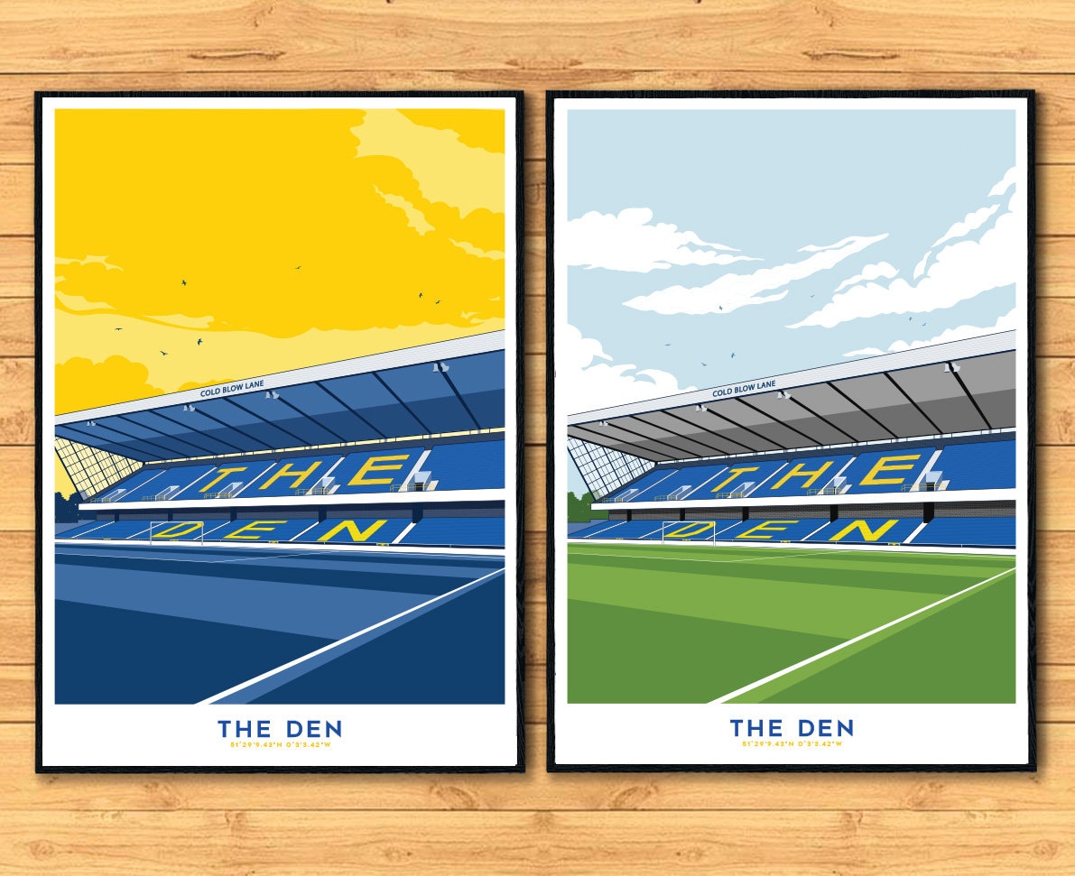 Millwall, Stadium, Print, the Den, Football, Poster, Soccer, Gift for ...