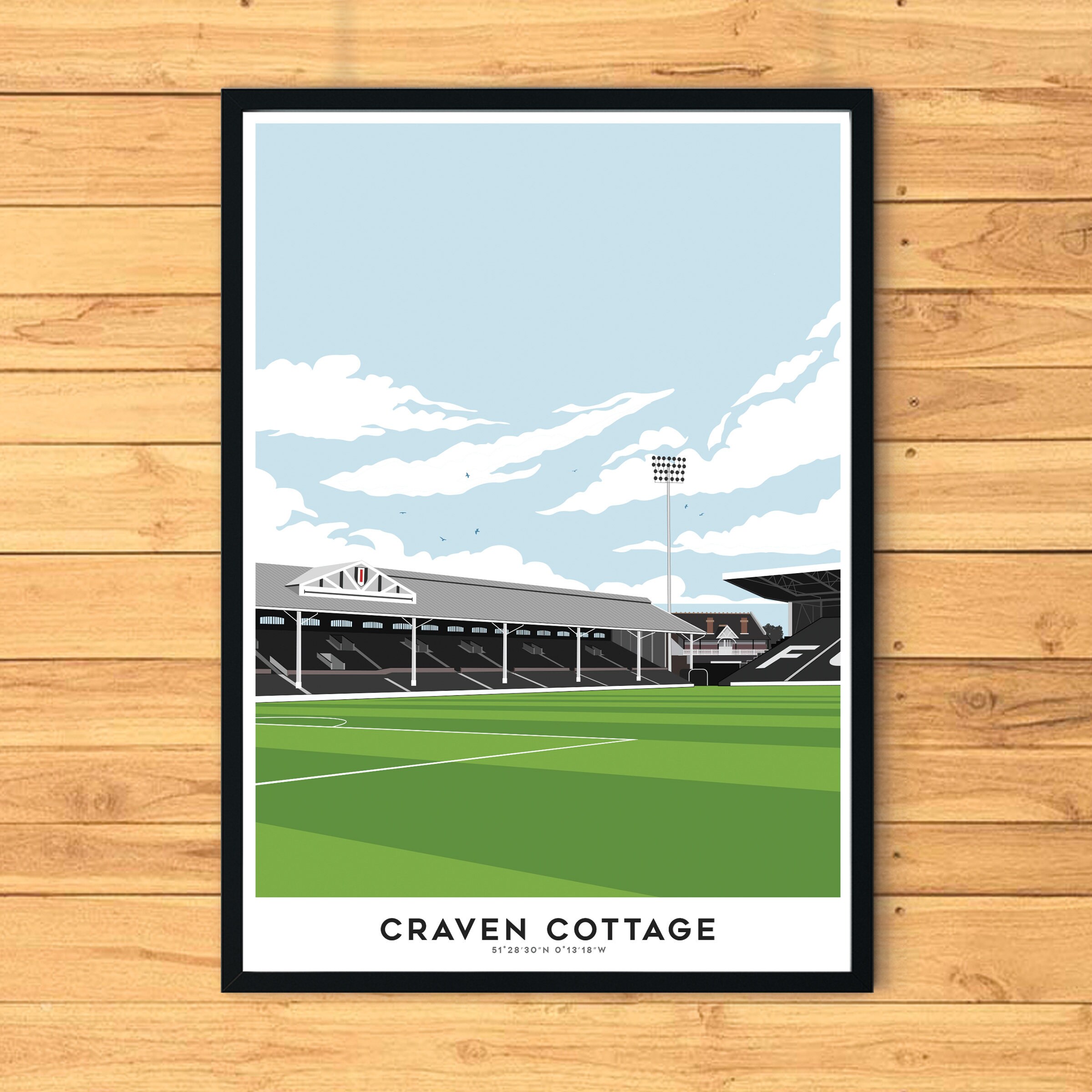 Fulham, Stadium, Print, Craven Cottage, Football, Poster, Soccer, Gift ...