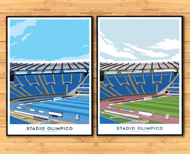Lazio, Stadium, Stadio Olimpico, Print, Poster, Soccer, Gift, Art ...