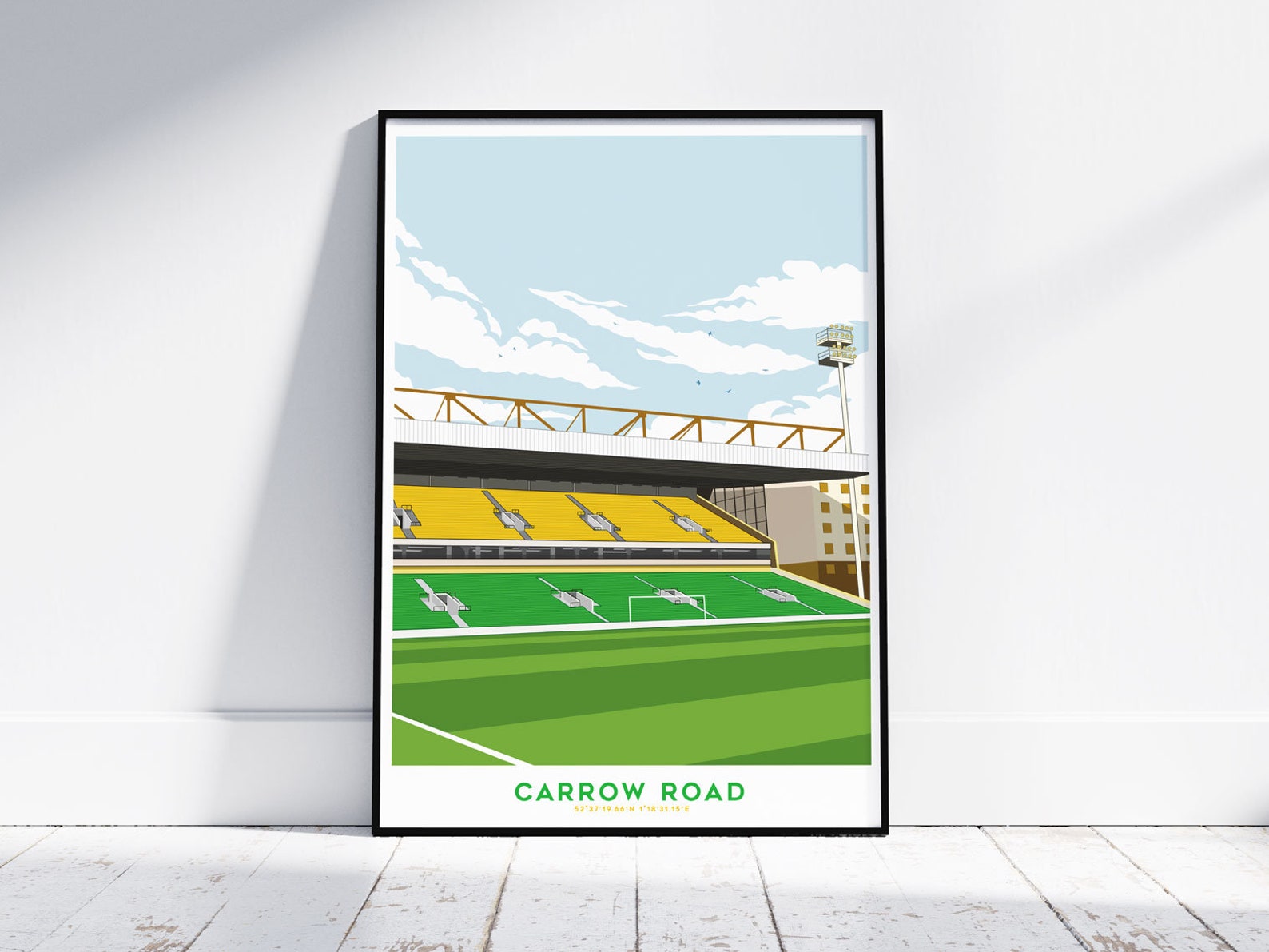 Norwich Carrow Road Stadium Print Poster Soccer Gift - Etsy