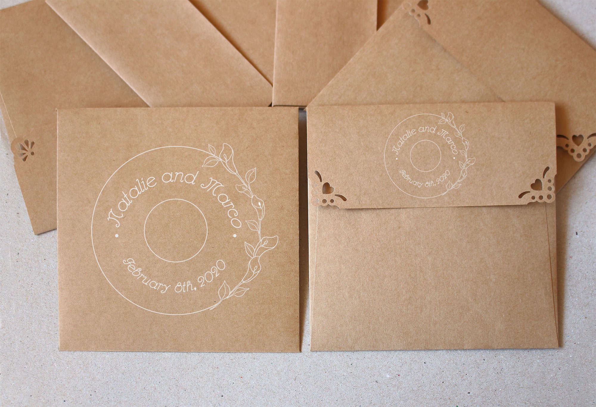 50 CD Envelopes - Custom Printed Kraft CD Sleeves - 5x5 6x6 Square ...