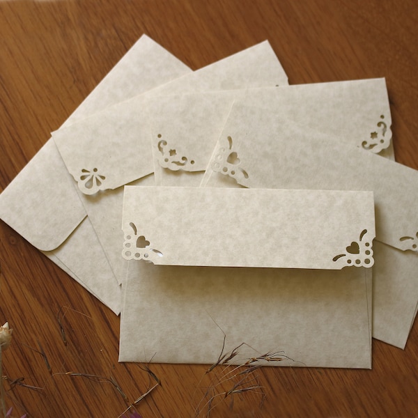 25 A2 Envelopes 4 3/8 X 5 3/4, Parchment Natural Paper, Staright Flap ...