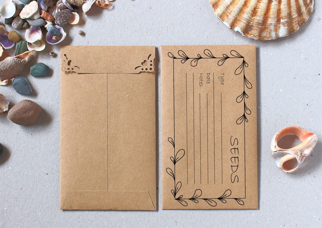 25 Seed Saving Envelopes, Eco-friendly Recycled Seed Packets #5 1/2 ...