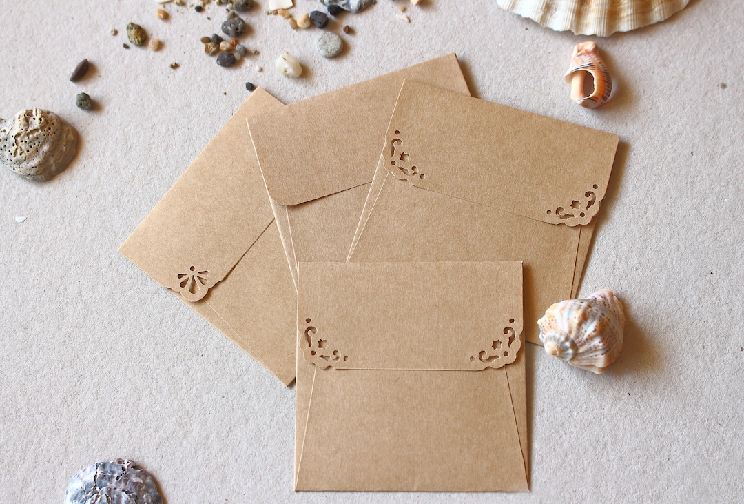 25 Small Square Envelopes - Brown Kraft Envelopes for Save the Dates ...