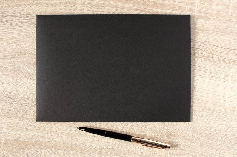 25 Black Envelopes C5 6x9" Large Mailing Envelopes Fit A5 Wedding ...