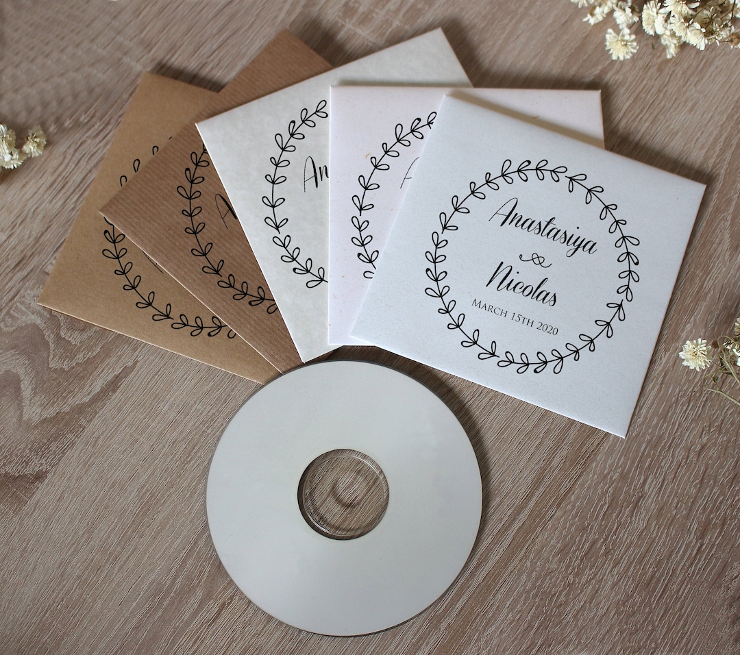 25 Custom Printed Envelopes, 5x5" Square Envelopes, Photo CD Sleeves ...